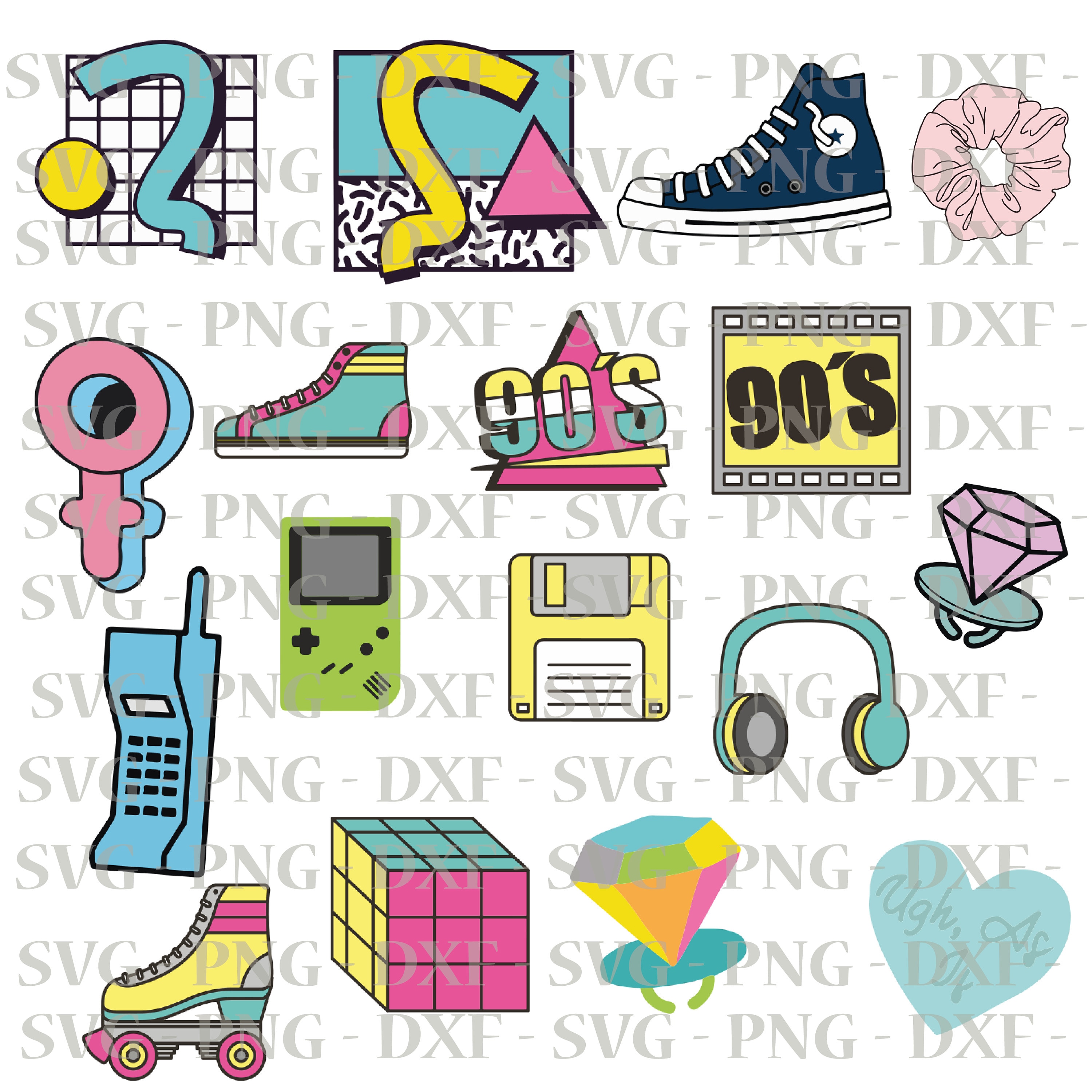 90s Clipart 90s Clipart Bundle 1990 90s Party Retro 90s - Etsy México
