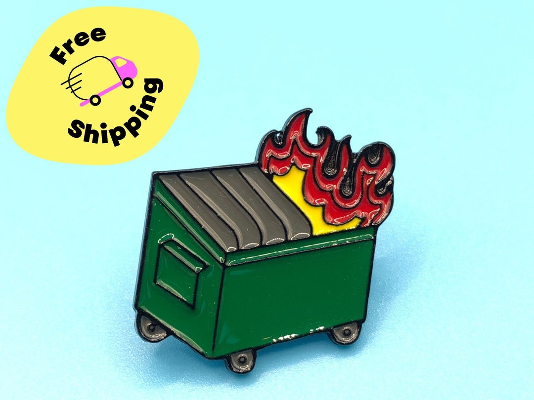 Dumpster Fire Meme Enamel Pin Funny and Cartoonish Hard - Etsy