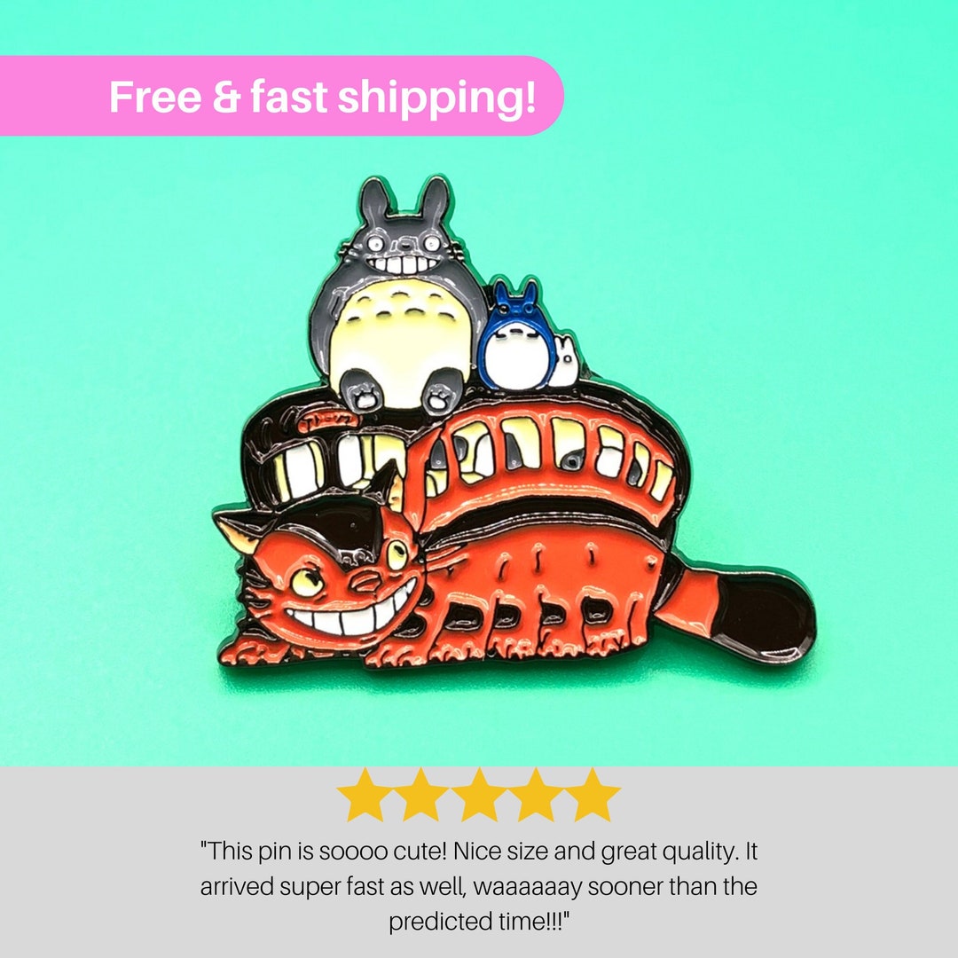 Totoro and Catbus Enamel Pin Unique Kawaii Anime Jewelry, Pop Culture ...