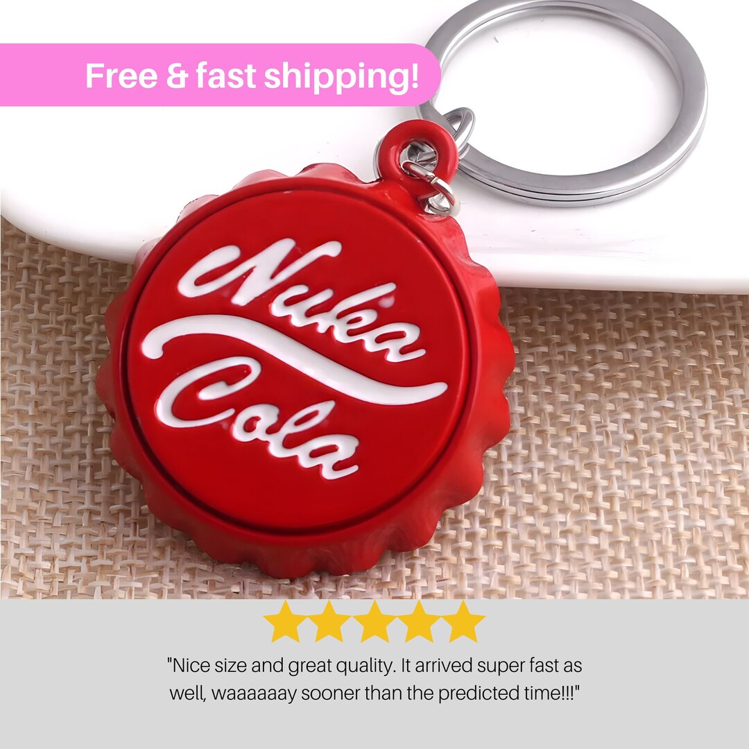 Nuka-cola Inspired Red Bottle Cap Keychain - Fallout Game Series Car ...