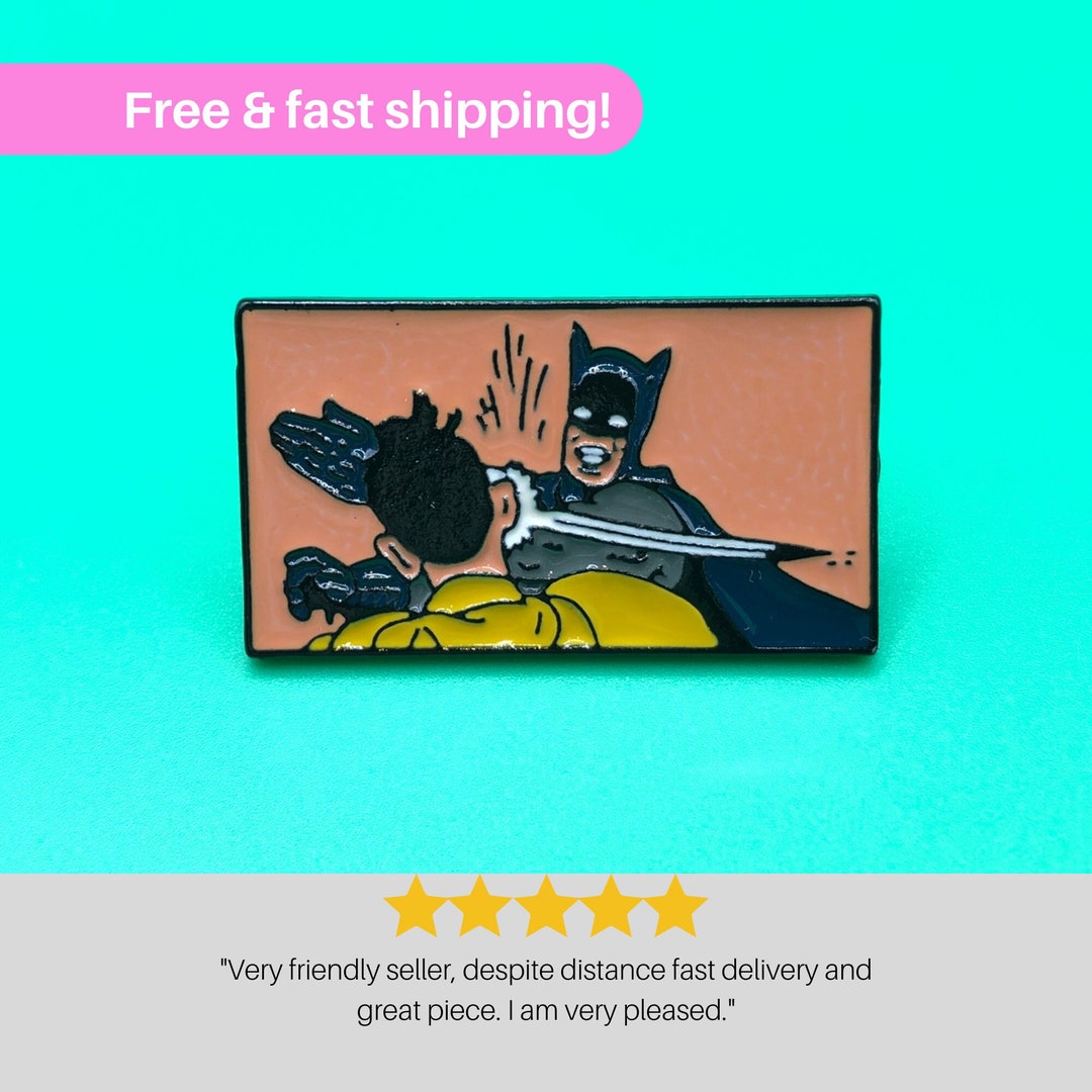 Batman Slapping Robin Hard Enamel Pin Memorable Meme & Cartoon ...