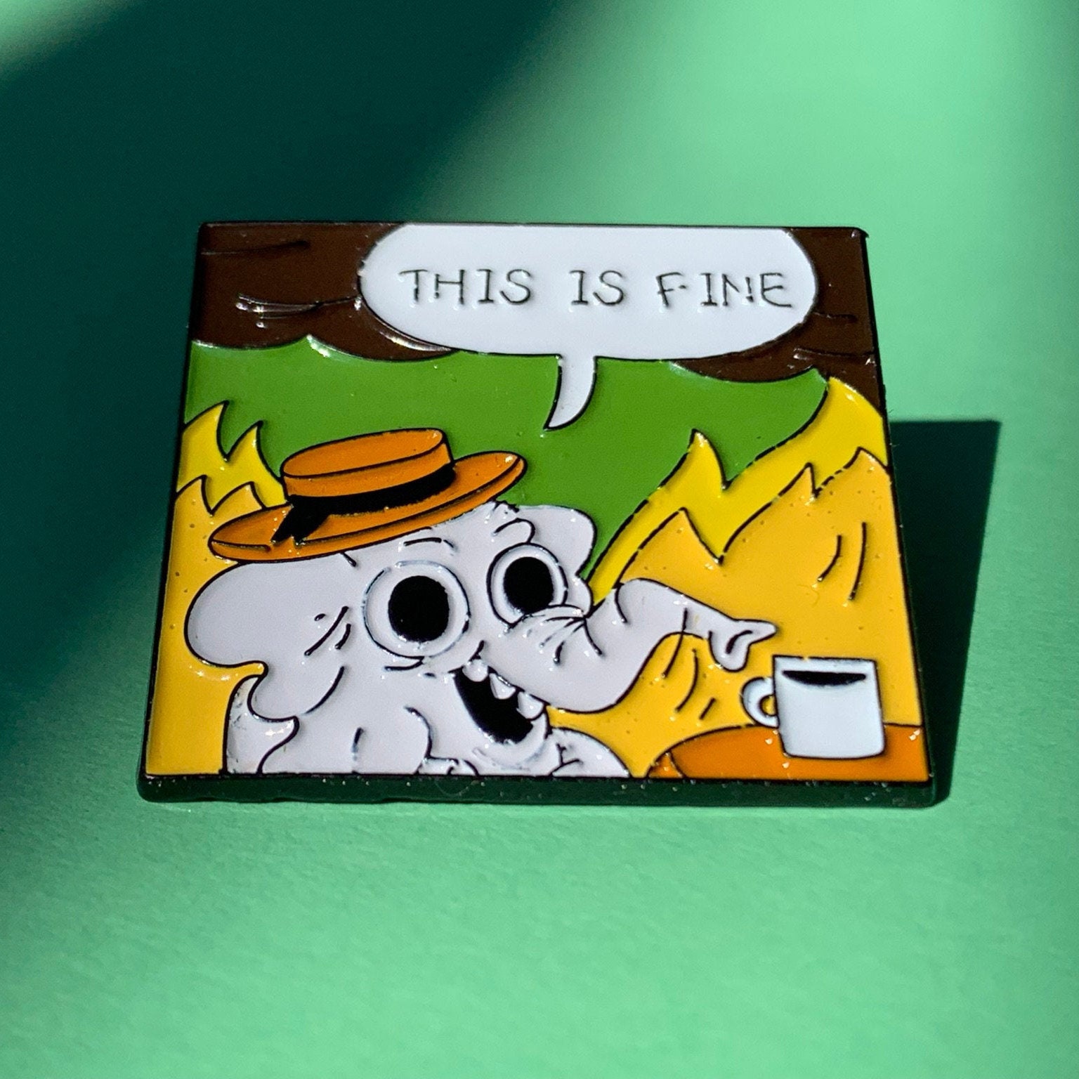 This is Fine Republican Elephant Enamel Pin Fun Cartoon & - Etsy