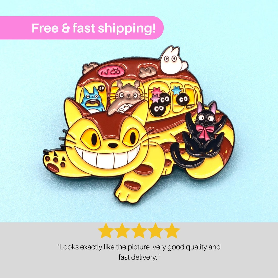 My Neighbor Totoro Enamel Pin Handmade Totoro & Catbus Anime Brooch ...