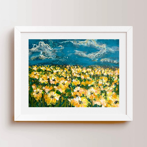 Abstract Flower Field Painting - Etsy