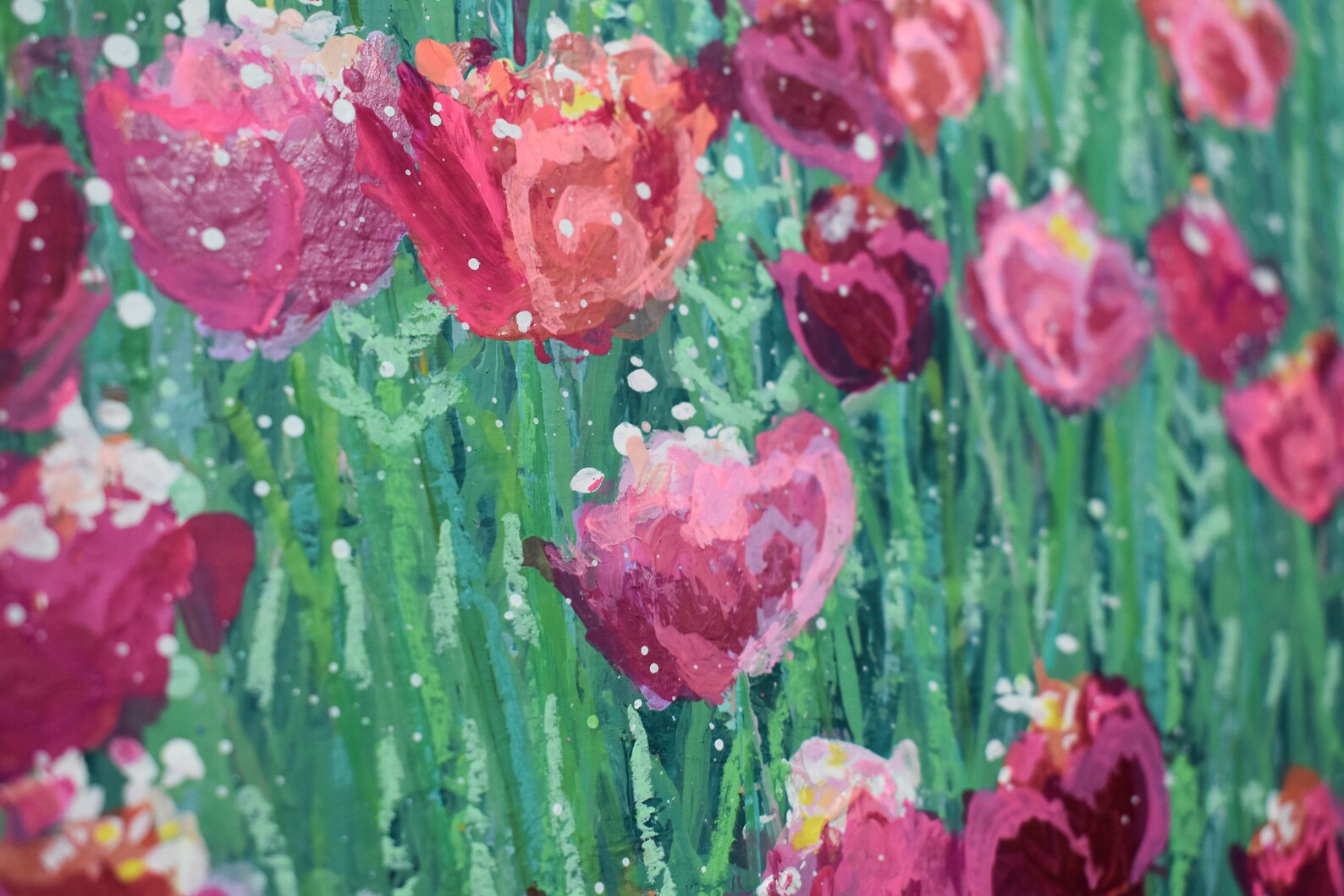 Pink Flower Art Wildflowers Art Pink Flowers Painting - Etsy