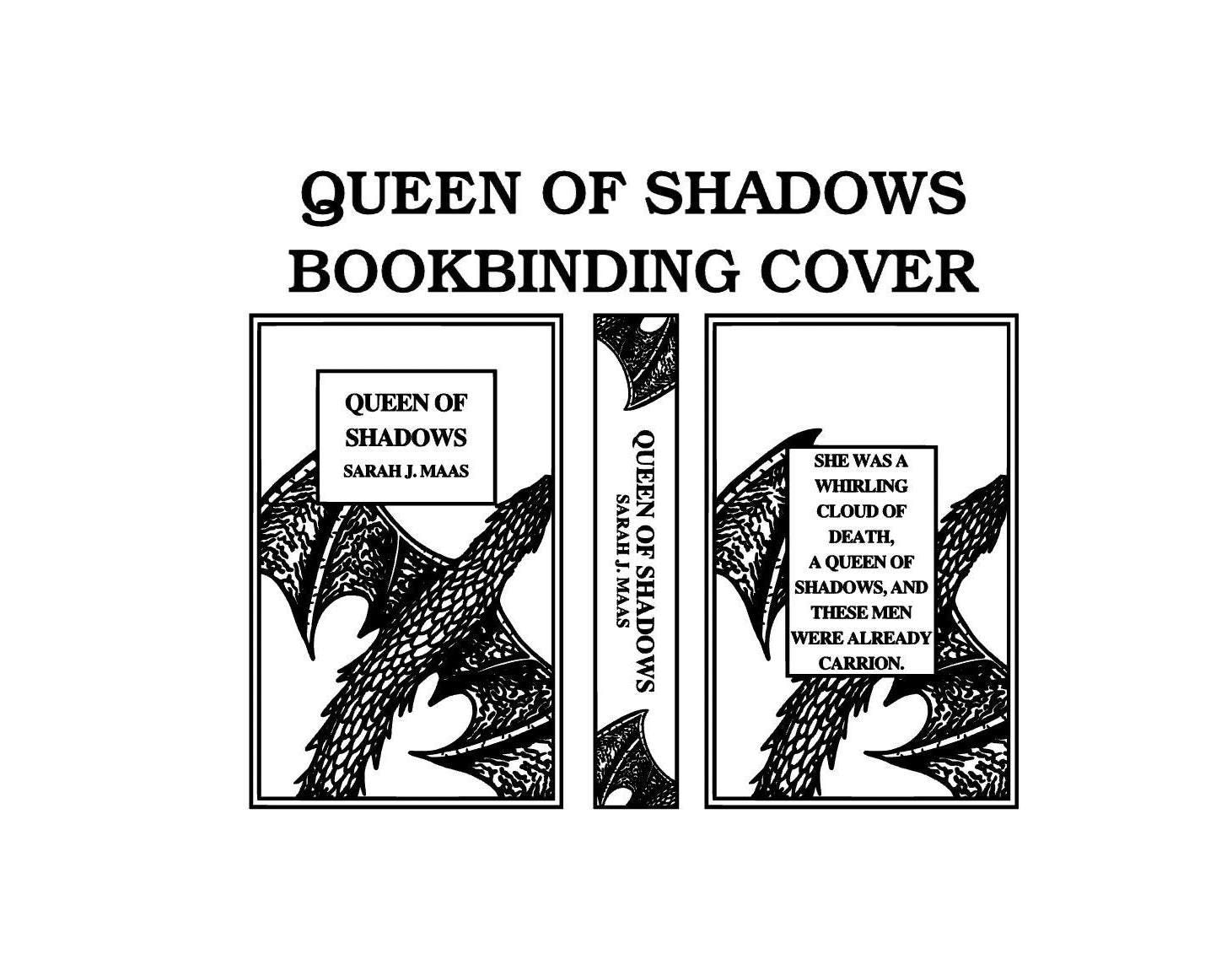 Queen of Shadows Bookbinding Cover Art Design File PNG, Throne of Glass ...