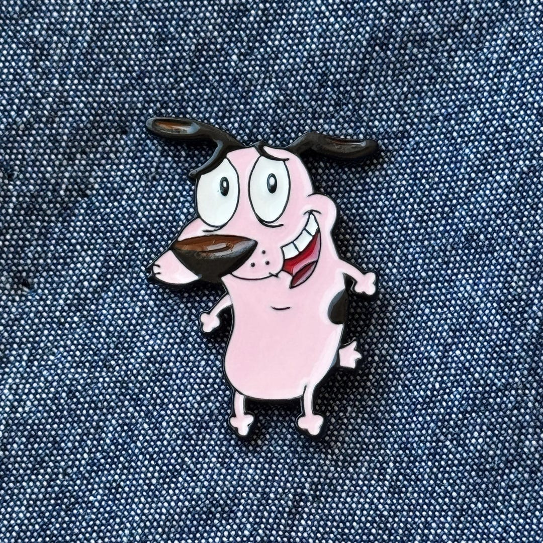 Courage the Cowardly Dog Enamel Pin – Retro Cartoon Network Collectible ...