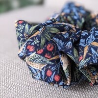 Handmade Vegan Satin Silk Scrunchie in Original Hand-drawn Watercolour ...