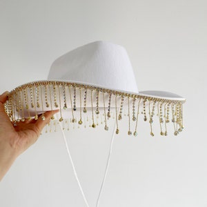 White Diamond Cowboy Hat With Double Rhinestone - Etsy