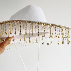 White Diamond Cowboy Hat With Double Rhinestone - Etsy