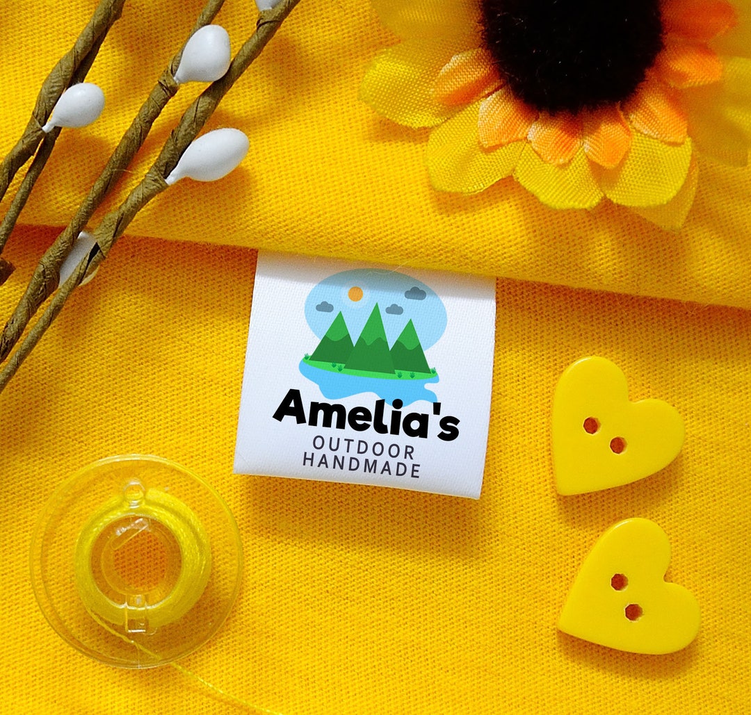 Custom Sewing Labels, Full Color, Clothing Labels, Logo Labels, Folded ...