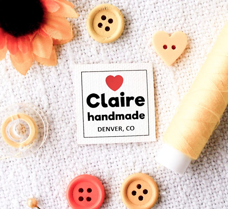 Custom Iron-on Sewing Labels: Flat Personalized Cotton Color Fabric ...