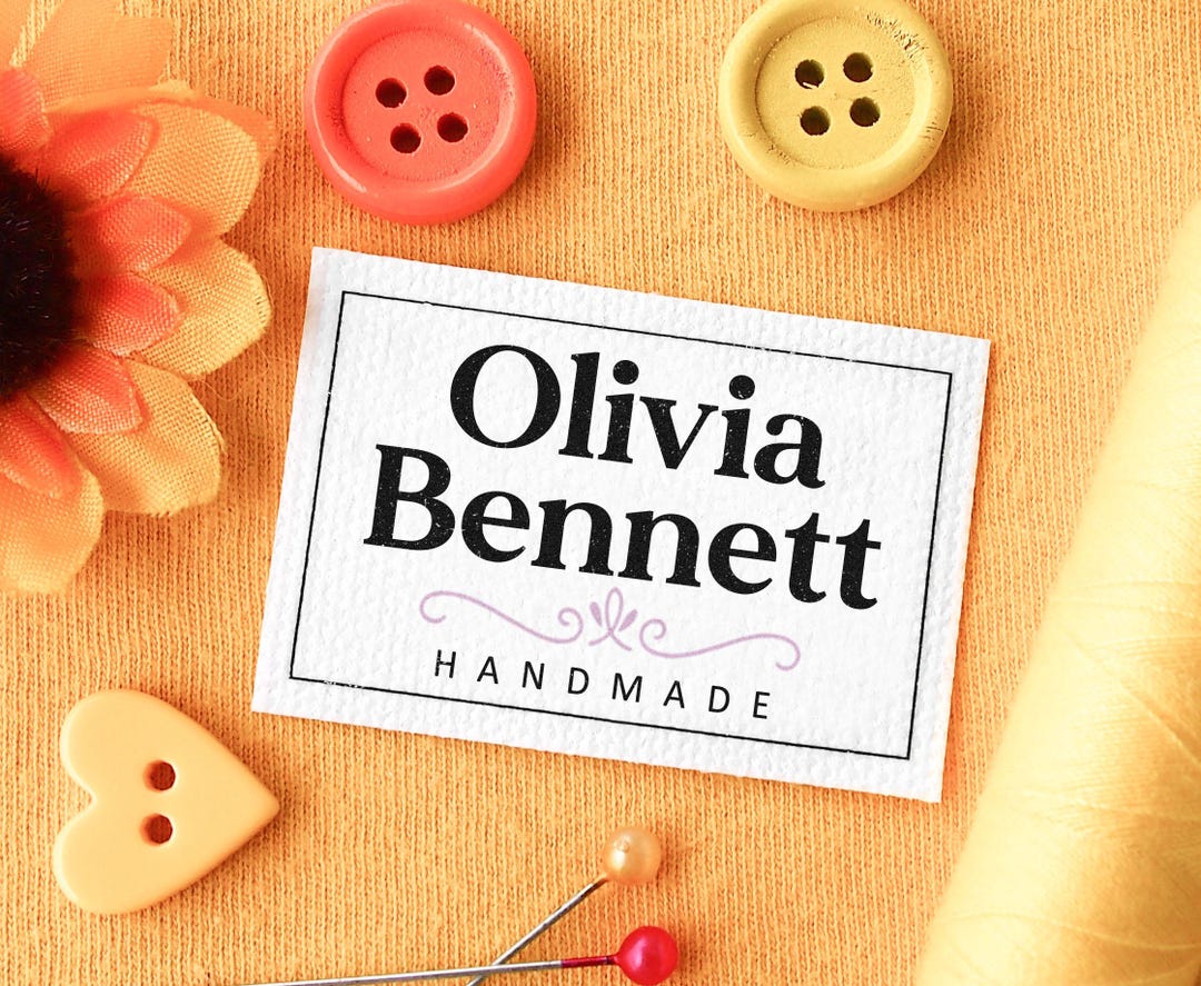 Custom Cotton Sewing Labels: Personalized Text Name Logo Tags 45x30mm/1 ...