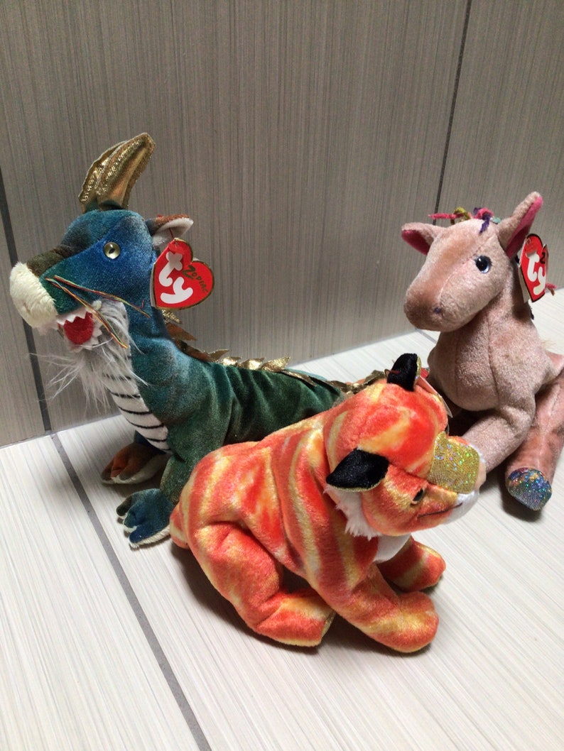 Ty Zodiac Series Year of Dragon tiger Horse Beanie Baby - Etsy