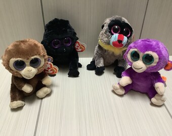 TY Beanie Boos RAZBERRY the Pink Monkey regular Size 6 Inch - Etsy