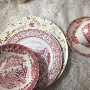 12 Place Sets (66 Pieces) Including Serving Dishes Vintage Mismatched ...
