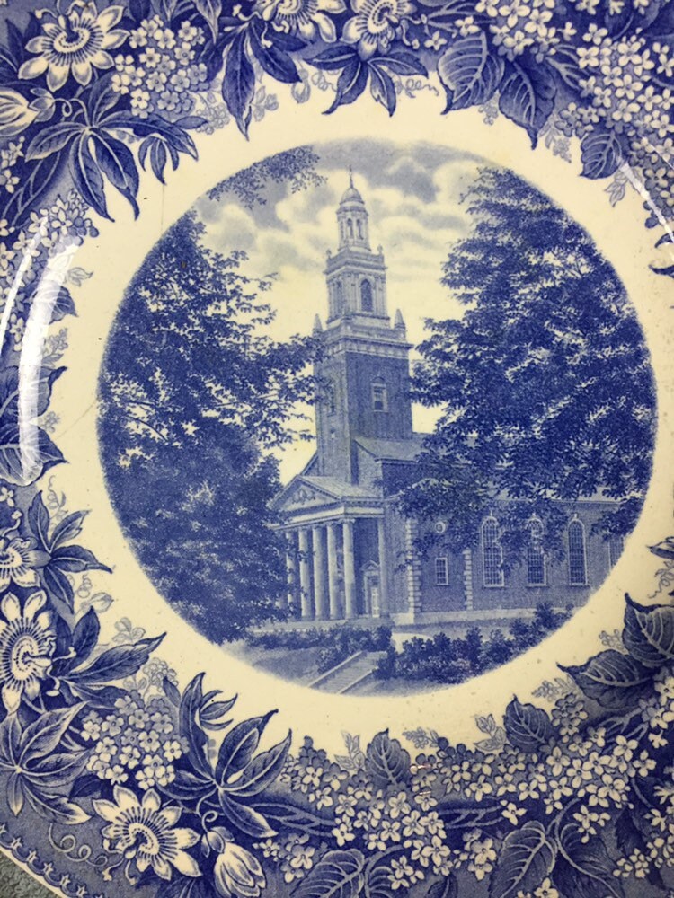 Set of Mismatched Vintage Blue Transferware Plates, Vintage Plate ...