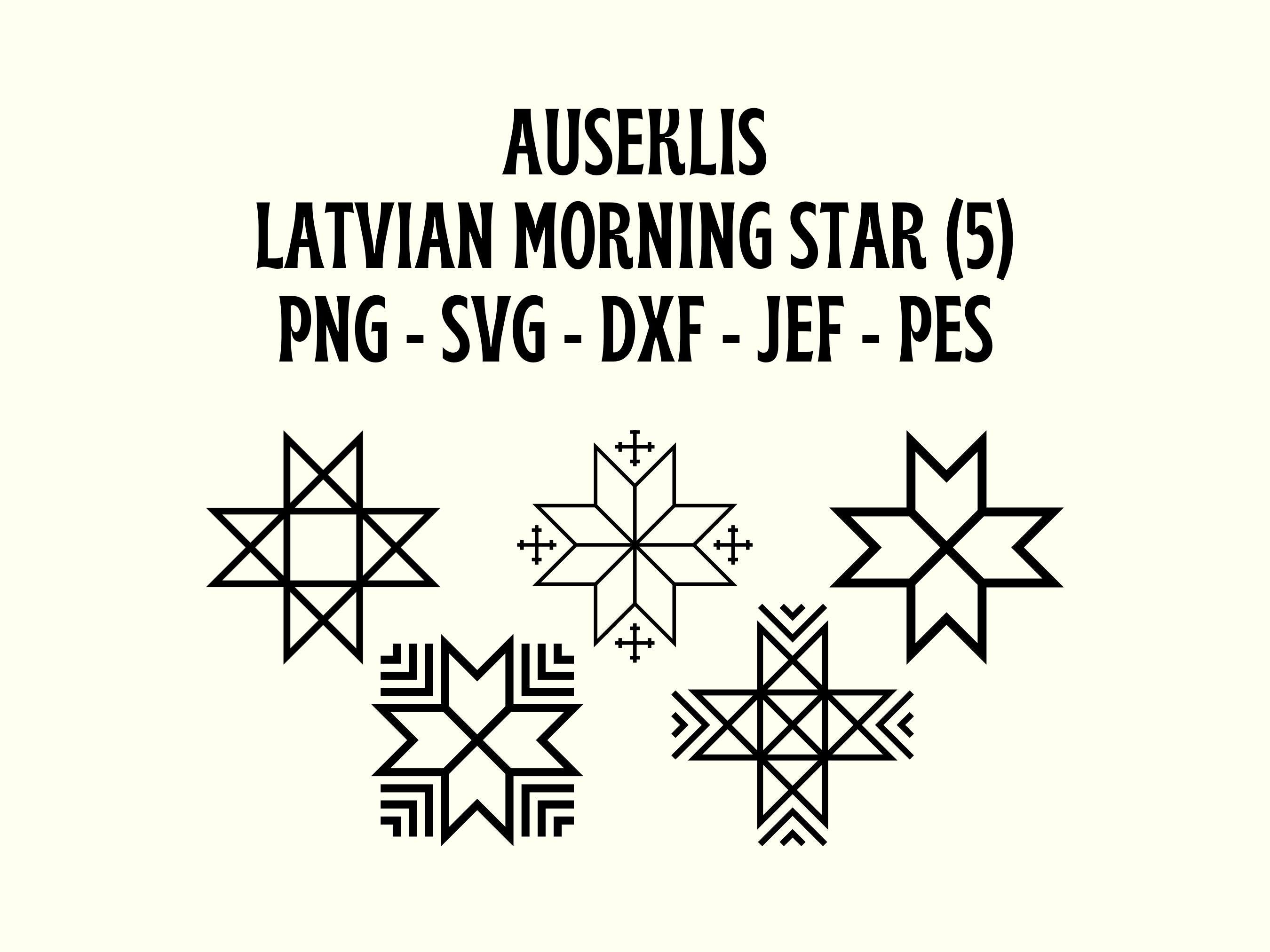 Latvian Auseklis - Set of 5 -latvian Morning Star - Māras Krusts-raksts ...