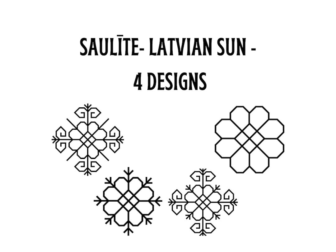 Saule Set of 4 Saulīte Symbol Sun Latvian Raksts SVG Symbology Latvju ...