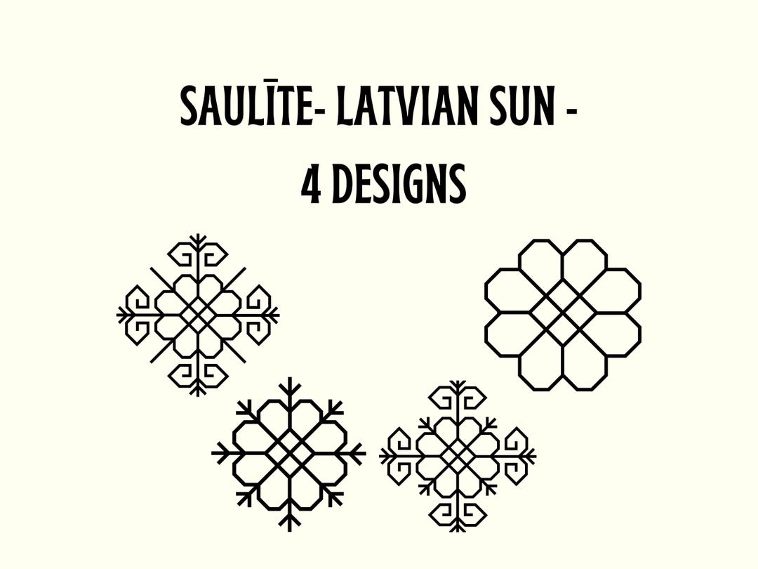Saule - Set of 4 - Saulīte - Symbol - Sun - Latvian - Raksts - SVG - Symbology - Latvju Raksti ...