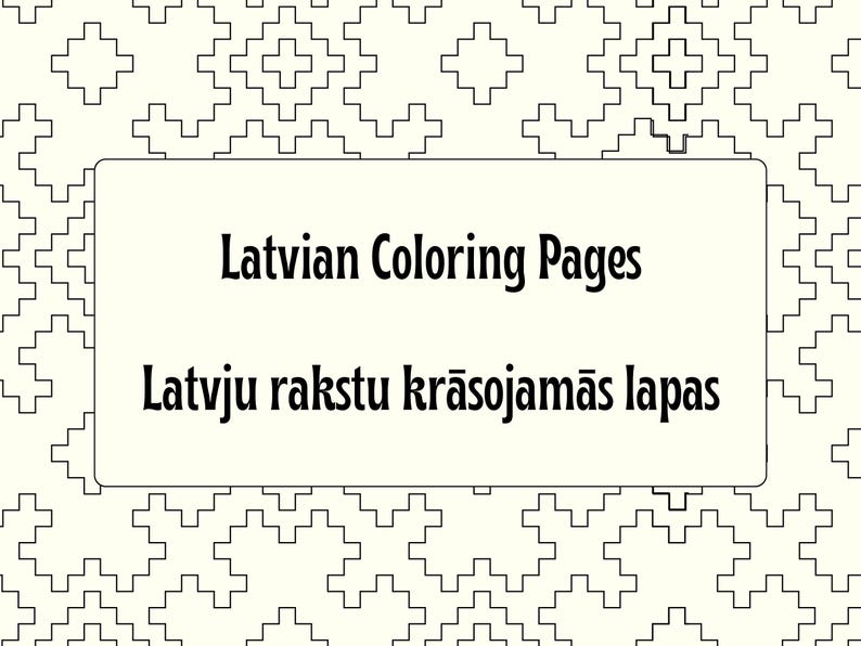 Latvian Symbol Printable Coloring Pages (digital Download PDF ...
