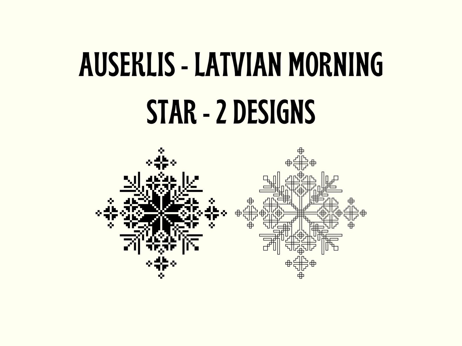 Latvian Auseklis Mandala- Set of 2 -morning Star-svg-dxf-png-latvju ...