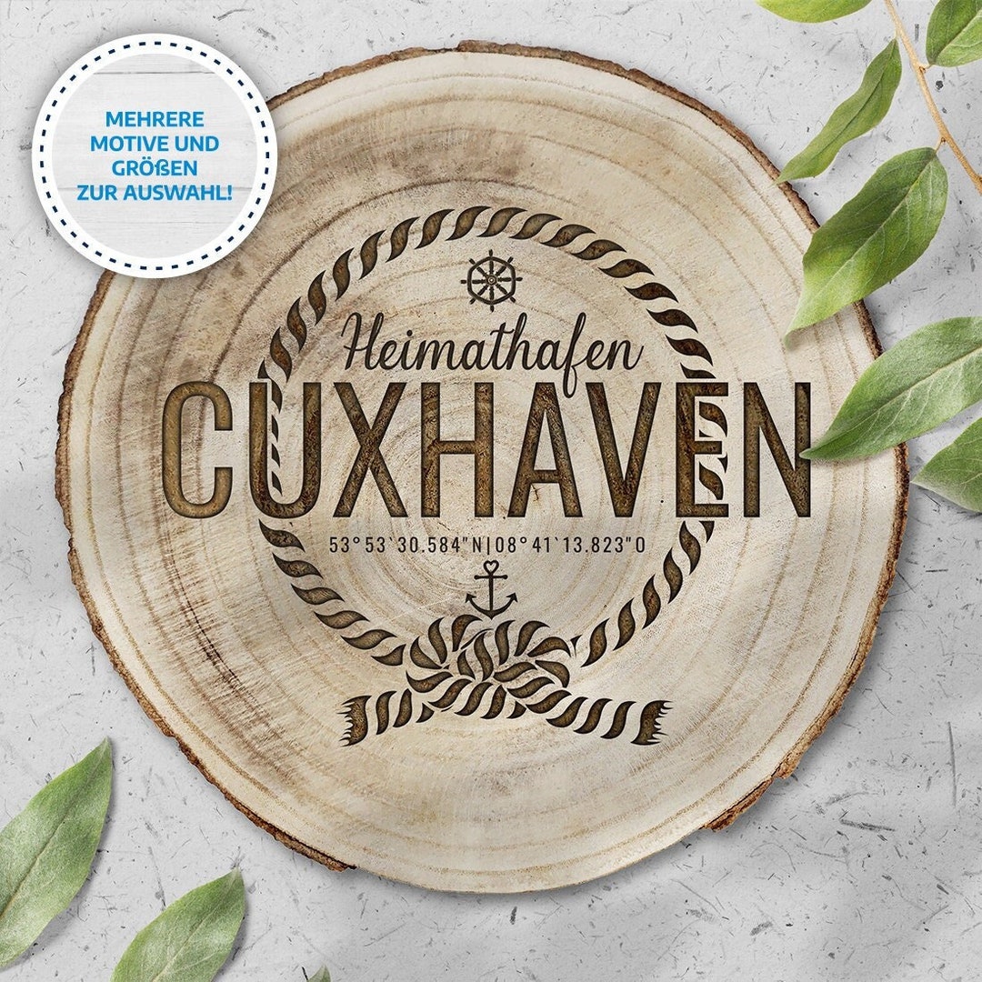 Tree Disc With Engraving Cuxhaven Family Personalized Gift Slice of ...