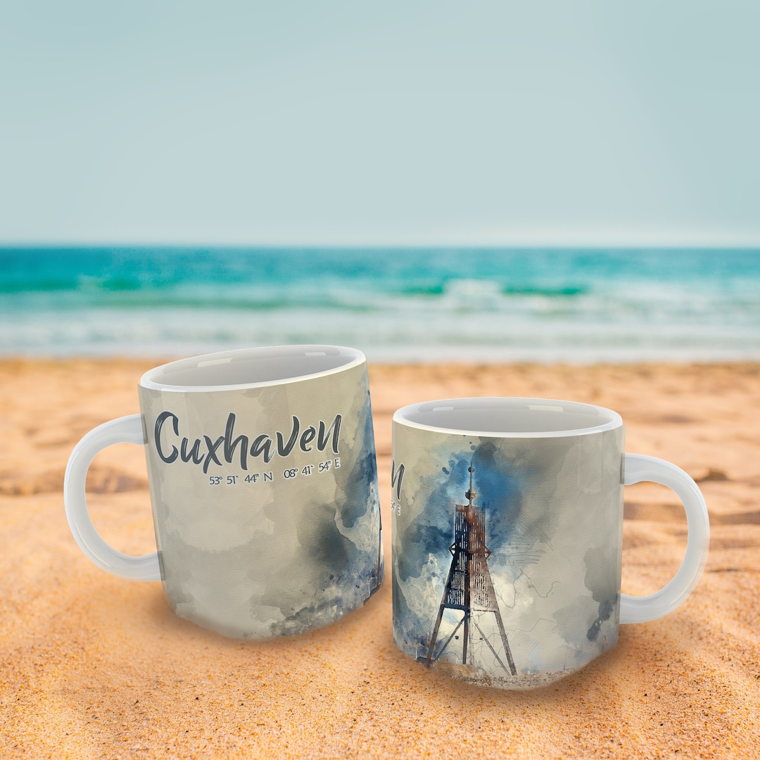 Photo Mug Cuxhaven Watercolor Ball Beacon Gift Souvenir Coastal ...