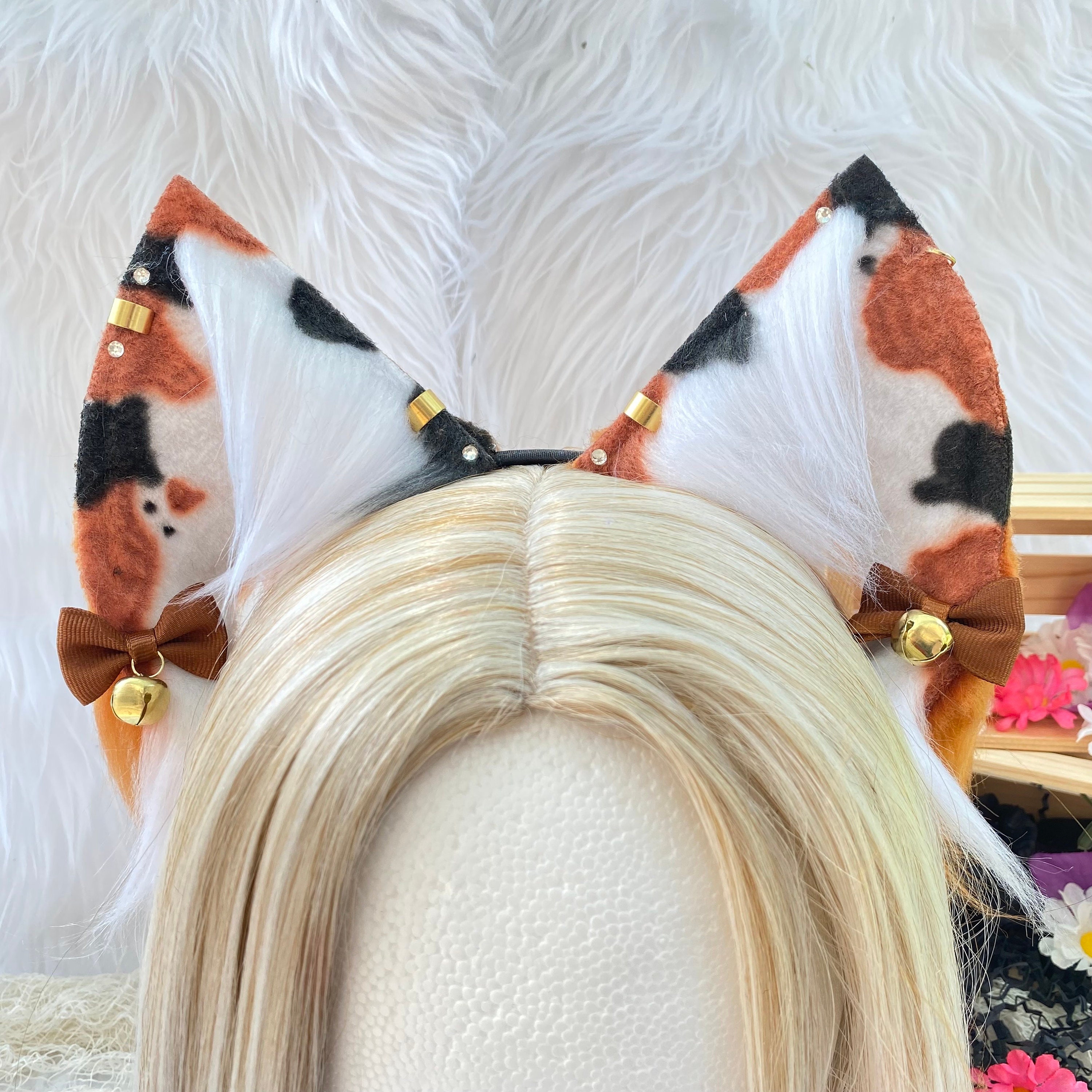 Calico Neko Ears | Realistic Calico Cat Ears | Anime Neko Ears | Cat ...