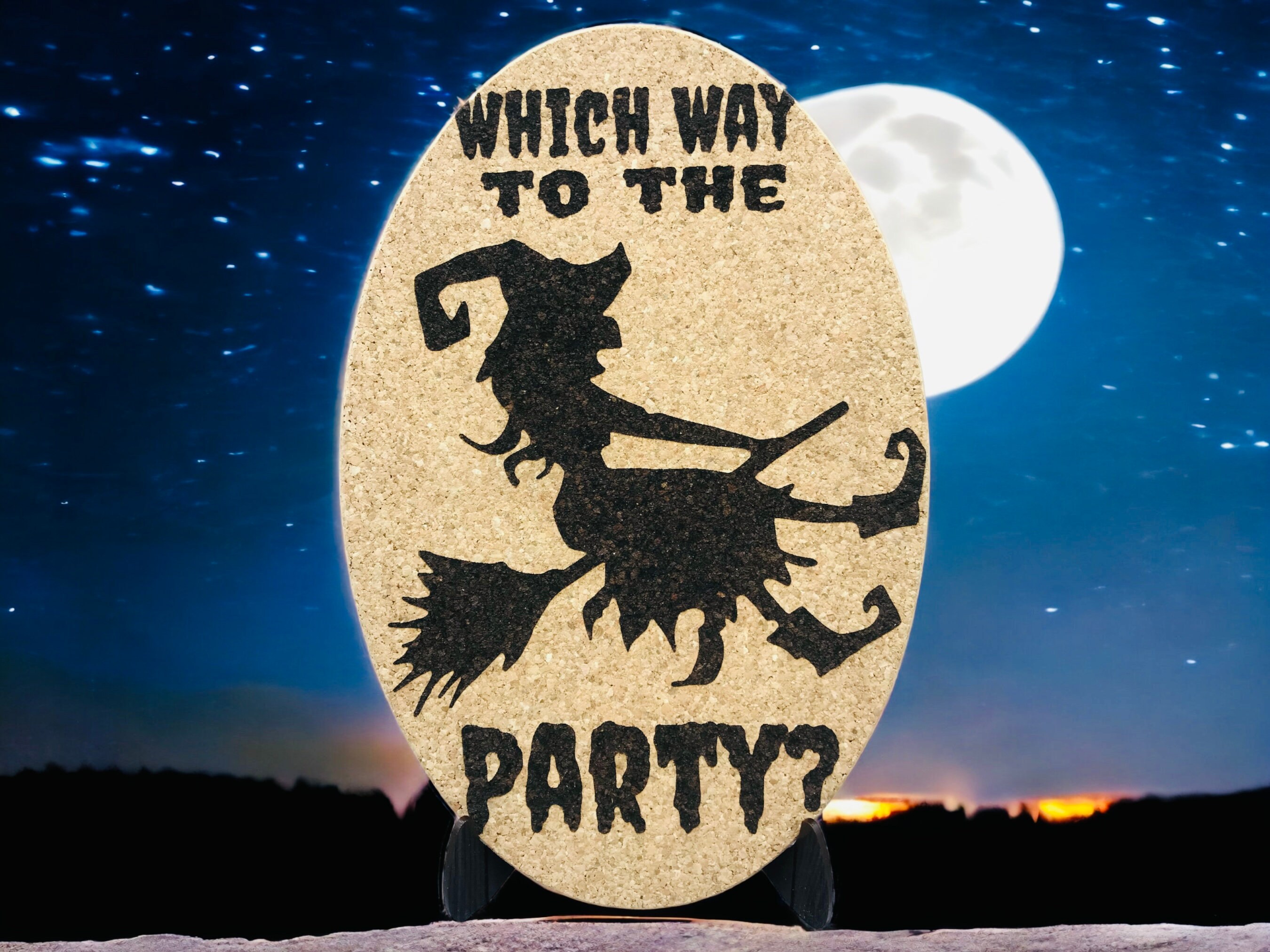 Cork Trivets, Laser Engraved Cork, Hot Pad, Halloween Party, Halloween ...