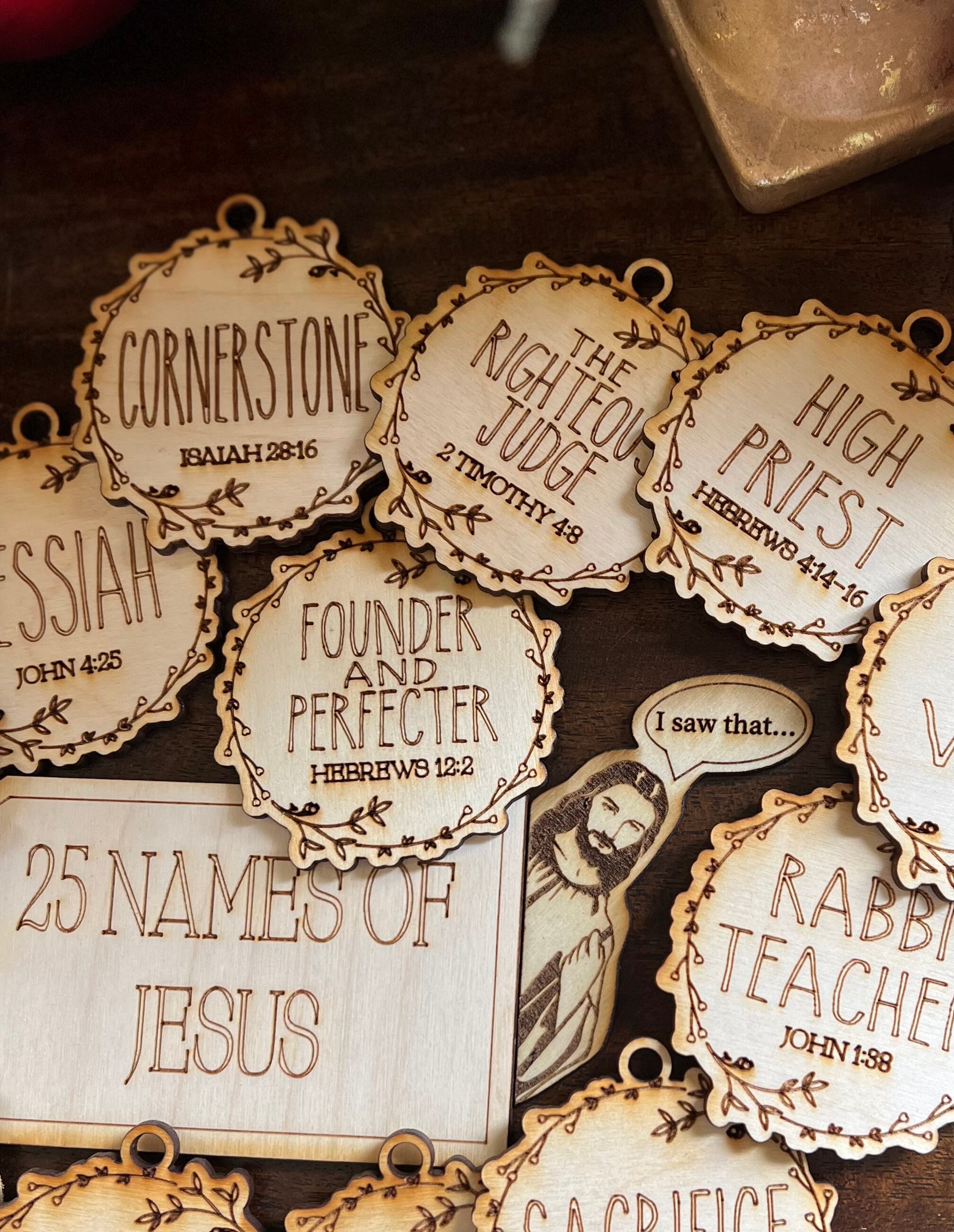 25 Names of Jesus Ornament Set, Gift Tags, Religious Ornaments ...