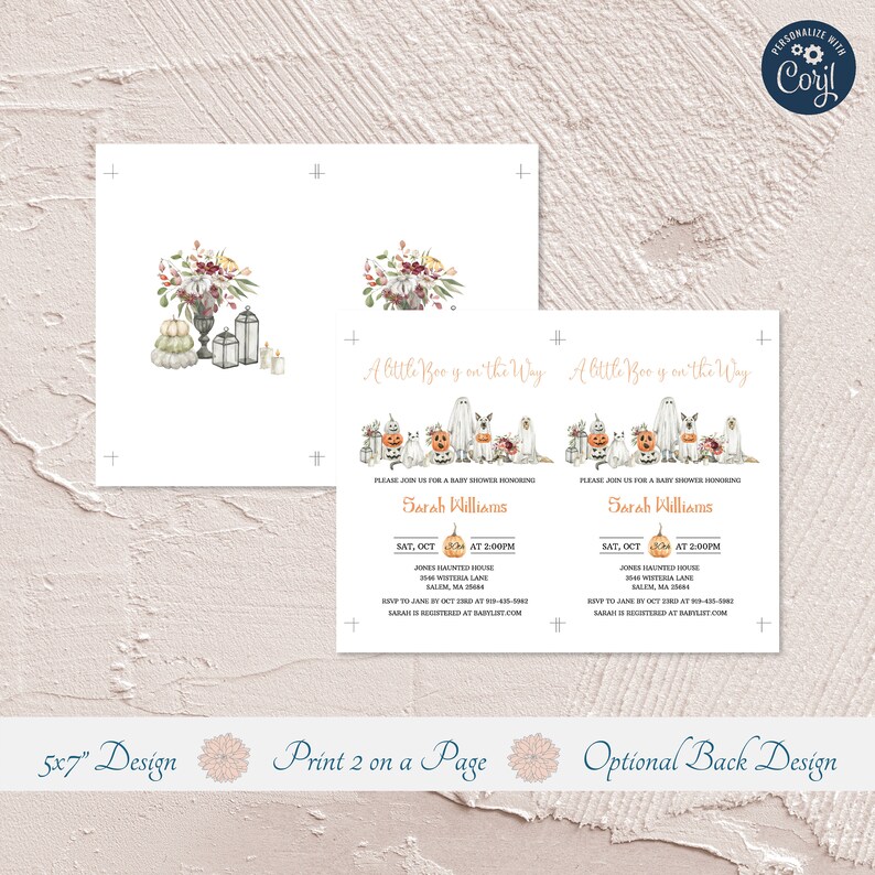 Halloween Baby Shower Invite A Little Boo is on It's Way - Etsy