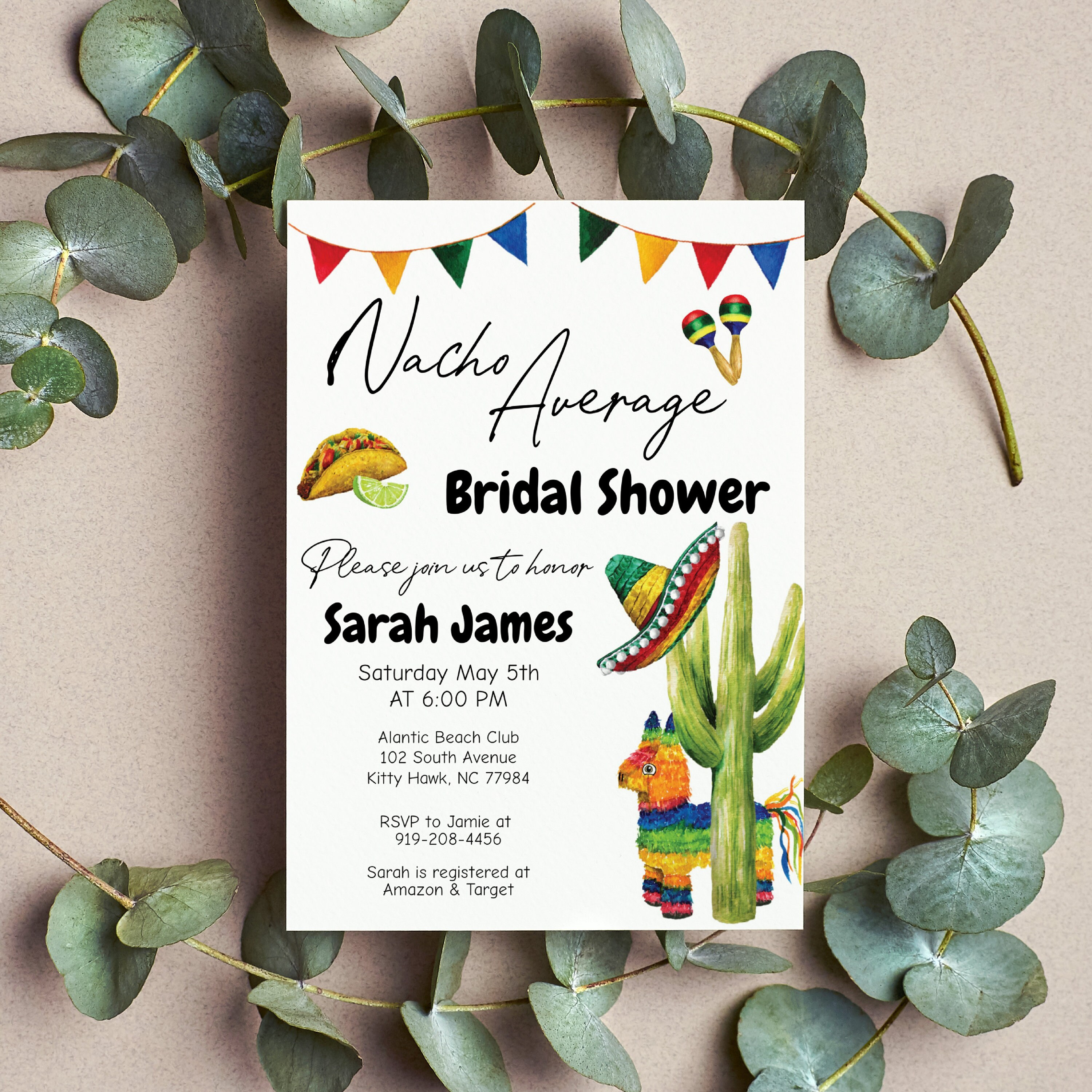 Editable, Nacho Average Wedding Shower Invitation, Couples Shower ...