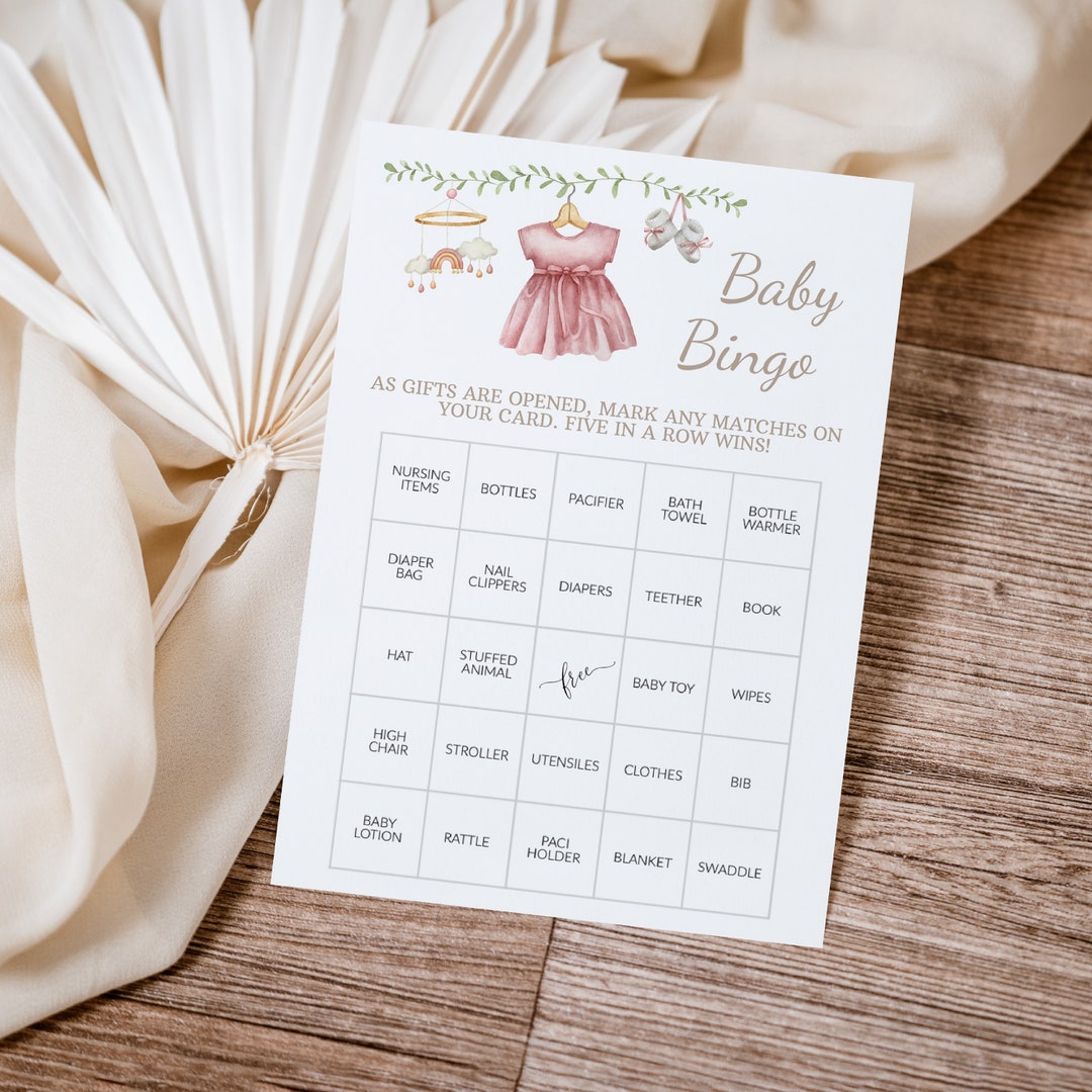 Girl Baby Shower Bingo, Printable Bingo Cards, Instant Download, Pre ...