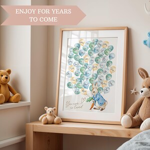 Peter Rabbit Baby Shower Guestbook Sign Balloon Nursery Wall Art ...