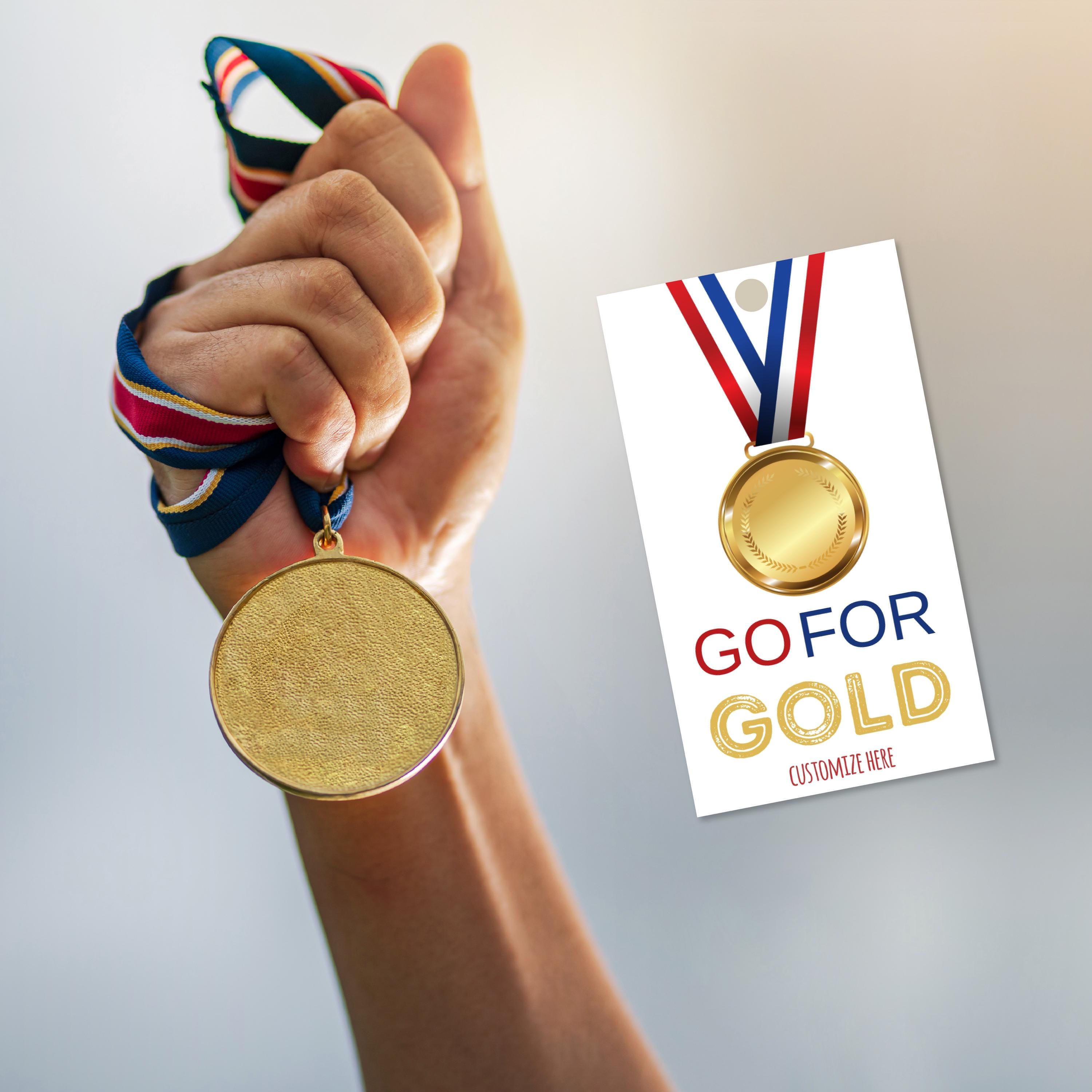 Olympic Thank You Card, Go for the Gold Favor Tag, Olympic Sticker ...