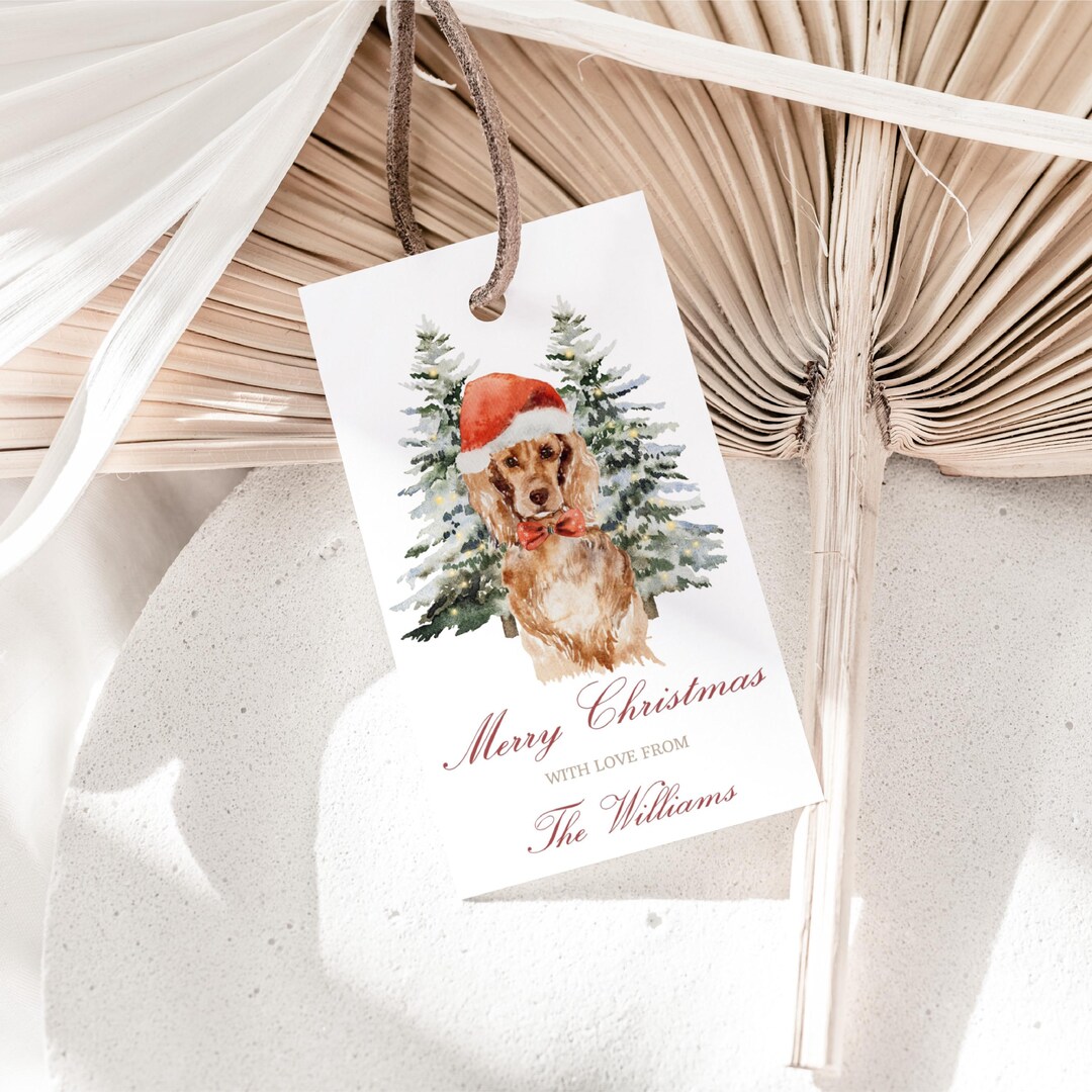 Dog Merry Christmas Gift Tag Printable, Printable Doodle Gift Tag ...