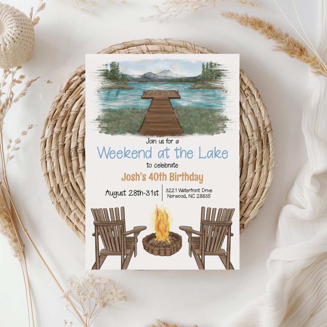 Lake Party Invitation Weekend at the Lake Invite Lake Birthday ...