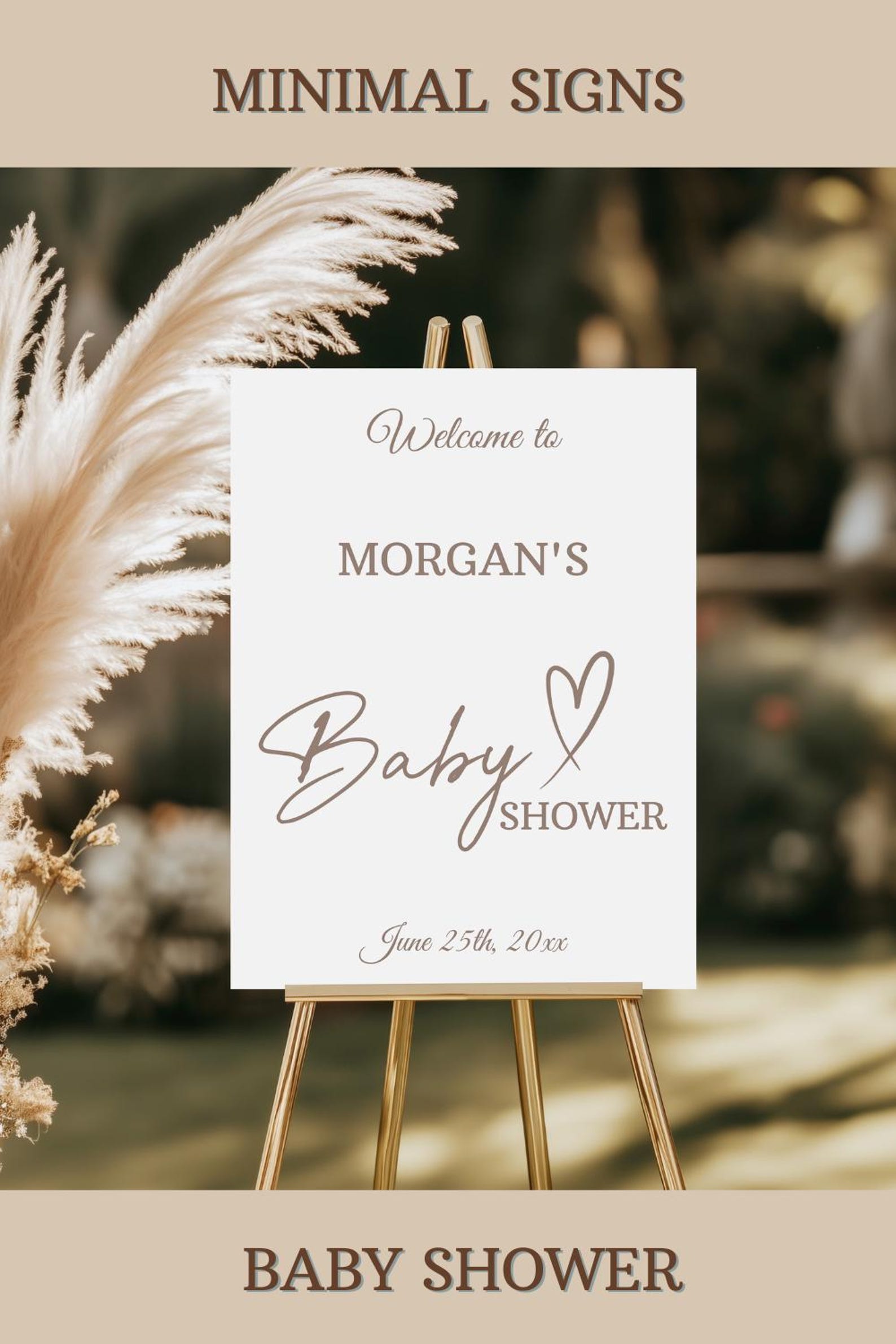 Minimalist Baby Shower Welcome Sign Classic Boy Girl Gender Neutral ...