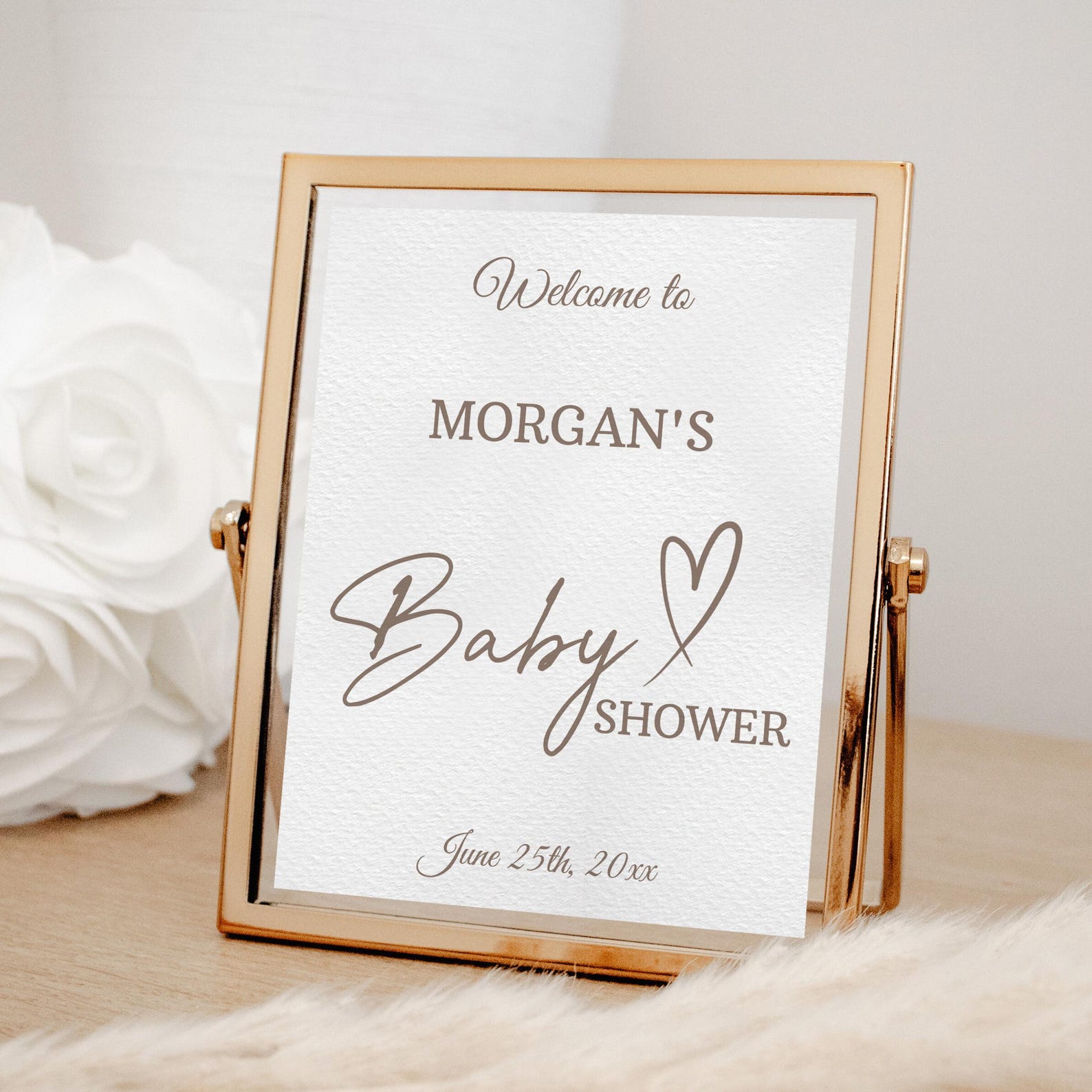 Minimalist Baby Shower Welcome Sign Classic Boy Girl Gender Neutral ...