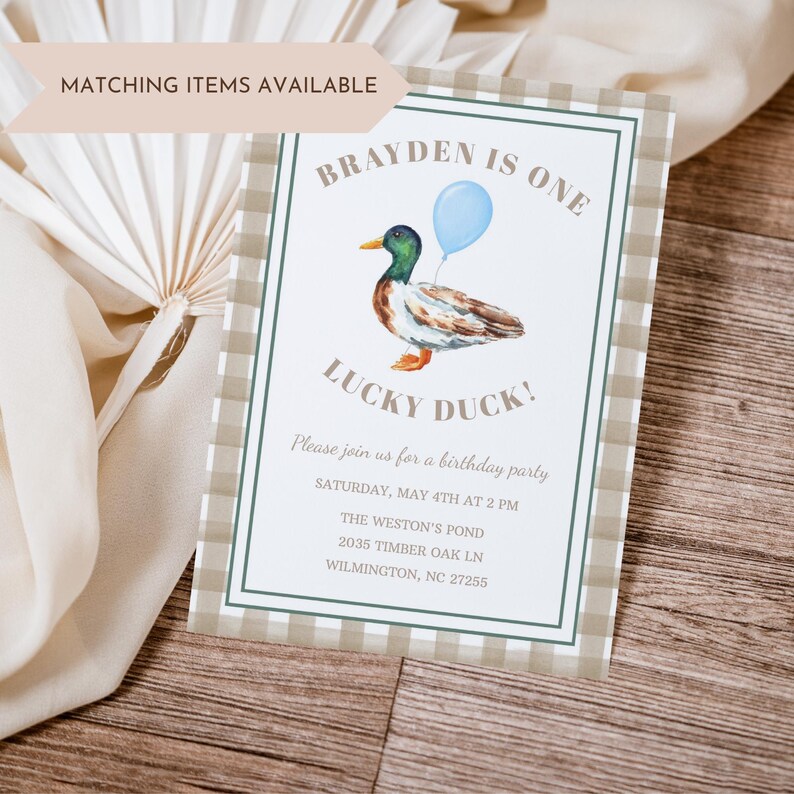 One Lucky Duck Birthday Milestone Poster Editable Template Boy First ...