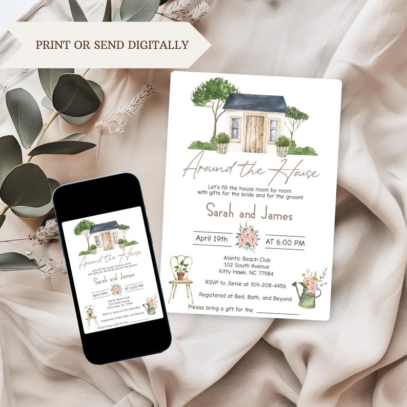 Couples Shower Invitation Around the House Couples Wedding Shower ...