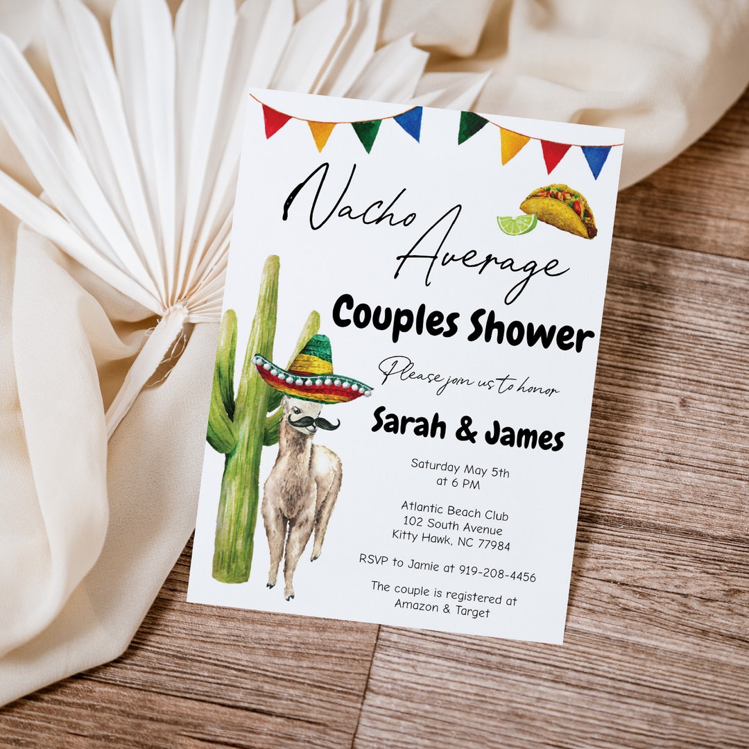 Fiesta Couples Shower Invitation, Nacho Average Wedding Shower Invite ...