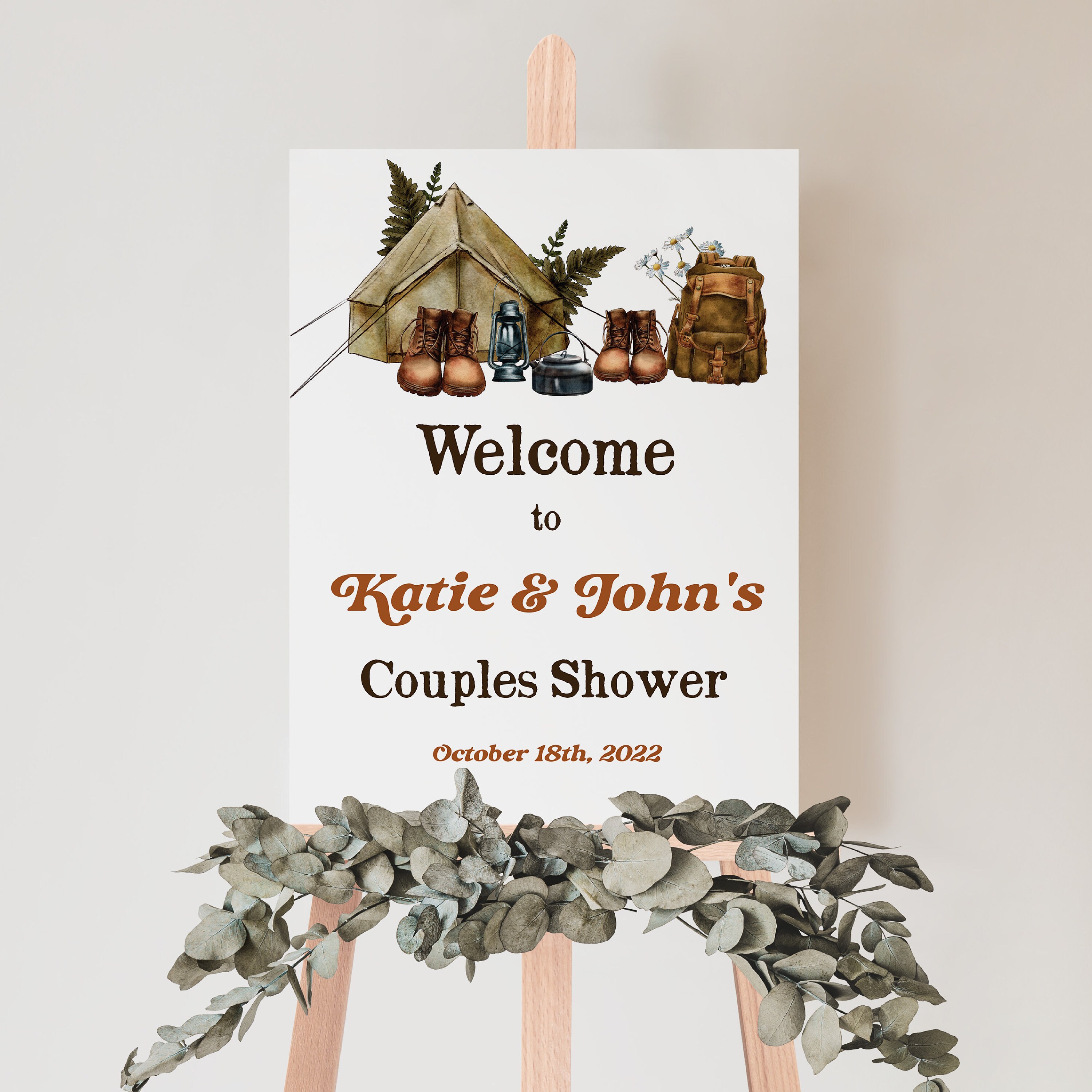 Editable Welcome Sign, Let the Adventure Begin Couples Shower, Hiking ...