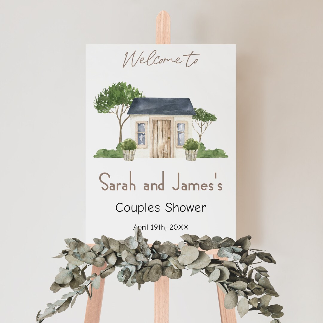 Couples Shower Welcome Sign, Around the House Couples Wedding Shower ...