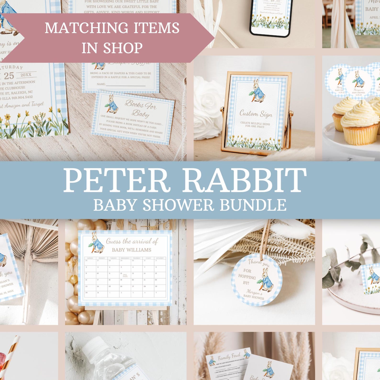 Peter Rabbit Display Shower Enclosure Card Blue Rabbit No Wrap Shower ...