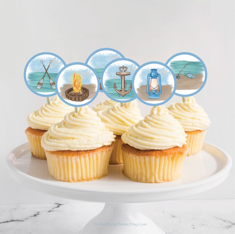 Lake Party Cupcake Topper Lake Themed Party Decor Join Us at - Etsy