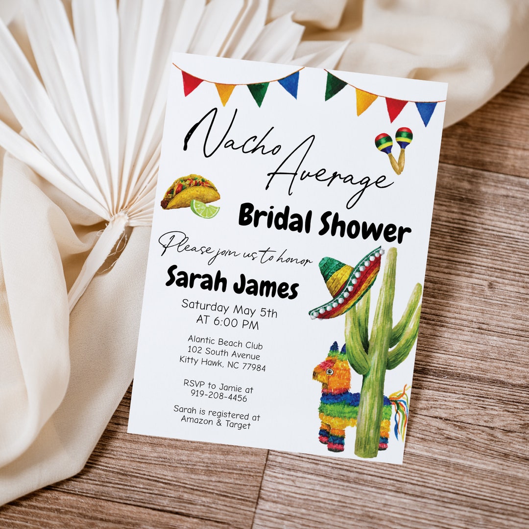 Editable, Nacho Average Wedding Shower Invitation, Couples Shower ...