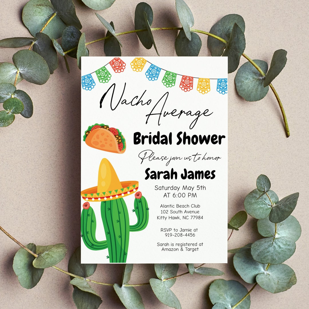 Editable, Nacho Average Wedding Shower Invitation, Couples Shower ...