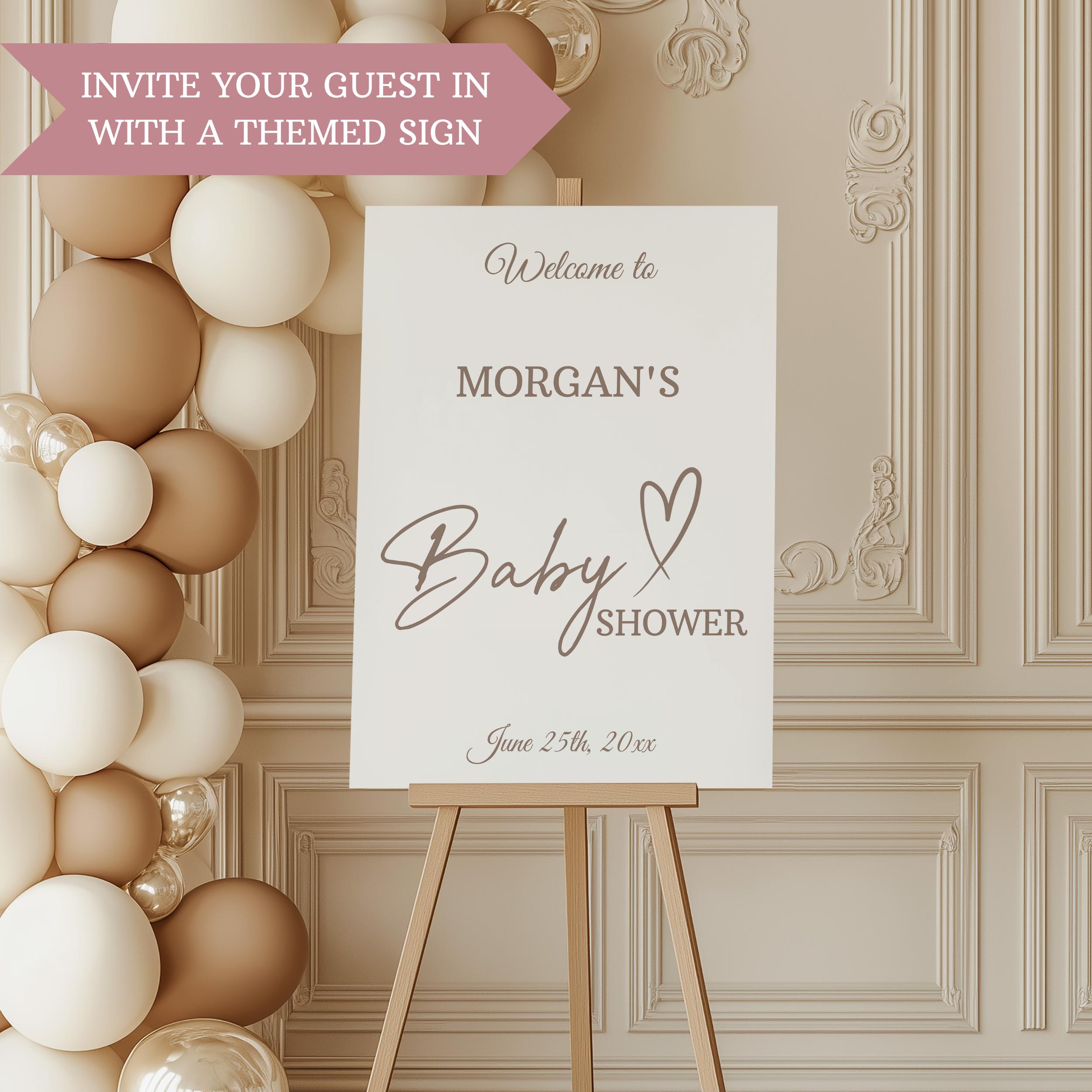 Minimalist Baby Shower Welcome Sign Classic Boy Girl Gender Neutral ...